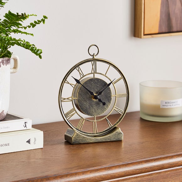 Churchgate Antique Brass Skeleton Mantel Clock by Dunelm | ufurnish.com