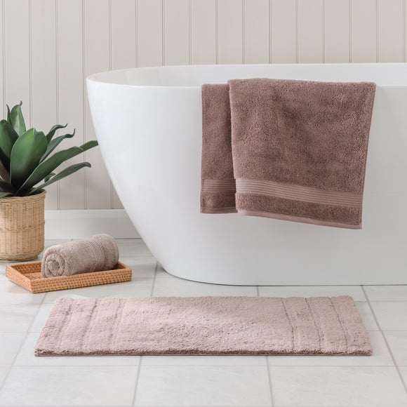Luxury Cotton Textured Stripe Bath Mat by Dunelm | ufurnish.com
