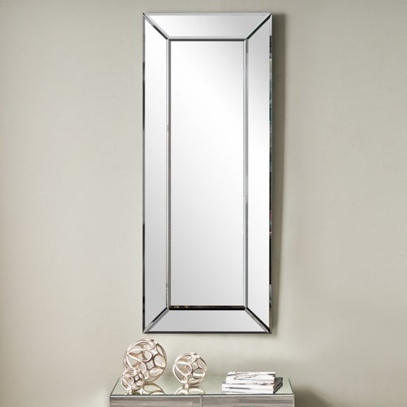 Mirrored Glass Rectangular Full Length Wall Mirror by Dunelm | ufurnish.com