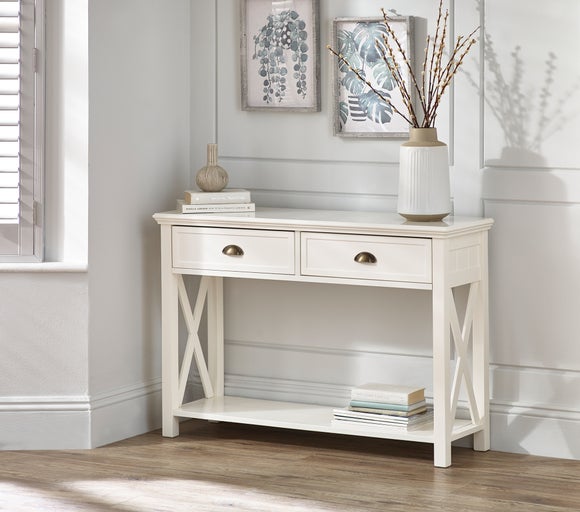 Hampton Console Table, White by Dunelm | ufurnish.com
