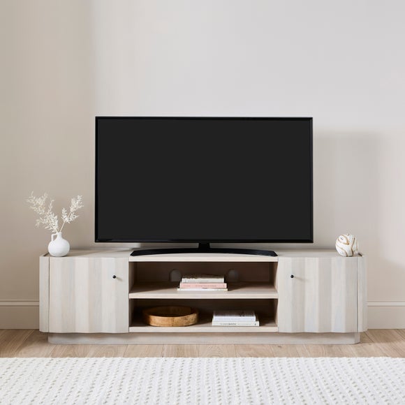 "Willa Extra Wide TV Unit for TVs up to 80"", Mango Wood" by Dunelm ...