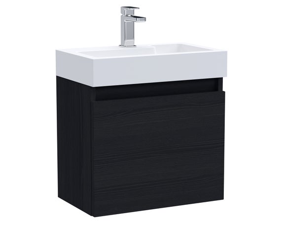 Merit Slimline 1 Door Wall Mounted Vanity Unit with Basin by Dunelm ...
