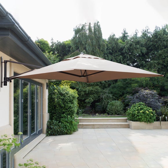 Wall Mounted 2m Square Parasol with Cover by Dunelm | uFurnish.com