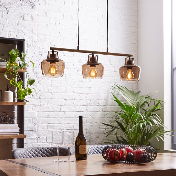 Auburn Modern 3 Light Adjustable Diner Ceiling Light by Dunelm ...