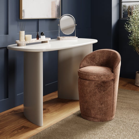 Estelle Luxe Chenille Swivel Storage Footstool by Dunelm | ufurnish.com