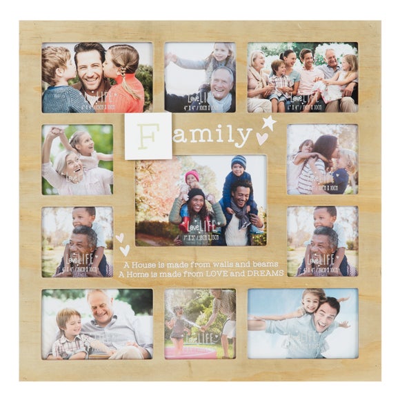 Family Collage Multi Wooden Photo Frame by Dunelm | ufurnish.com