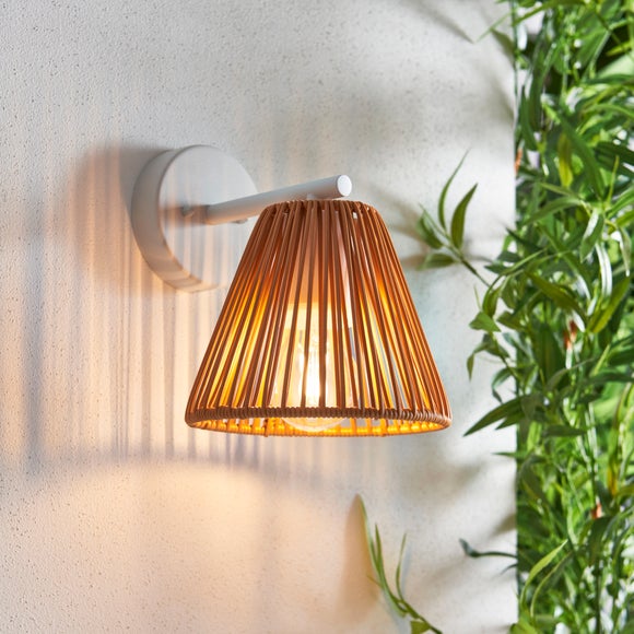 Kenia Rattan Outdoor Wall Light by Dunelm | ufurnish.com