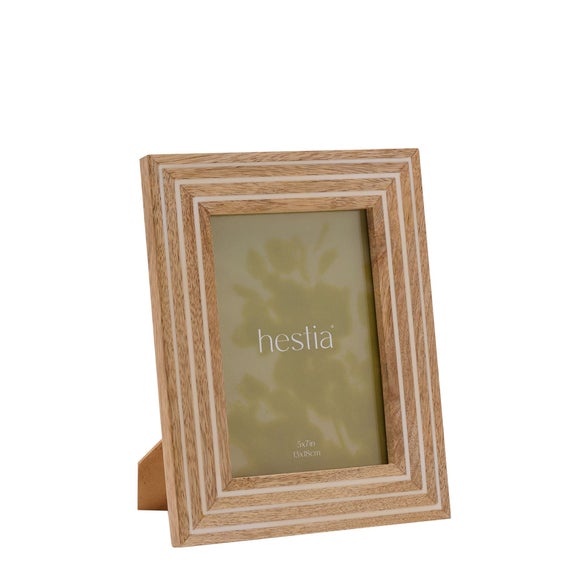 Hestia Wooden Striped Photo Frame by Dunelm | ufurnish.com