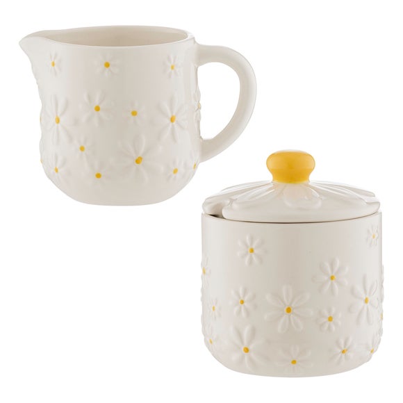Daisy Set of 2 Milk Jug & Sugar Bowl by Dunelm | uFurnish.com