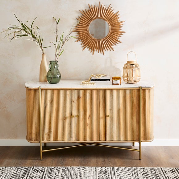 Alina Fluted Large Sideboard, Mango Wood by Dunelm | ufurnish.com