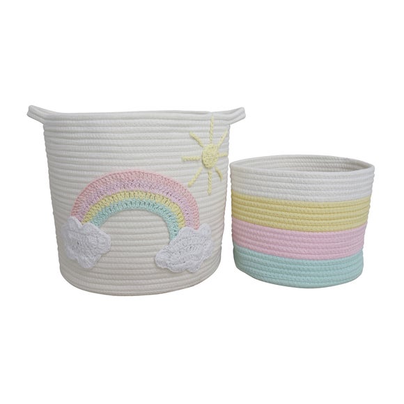 Unicorn Dreams Pack of 2 Storage Baskets by Dunelm | ufurnish.com