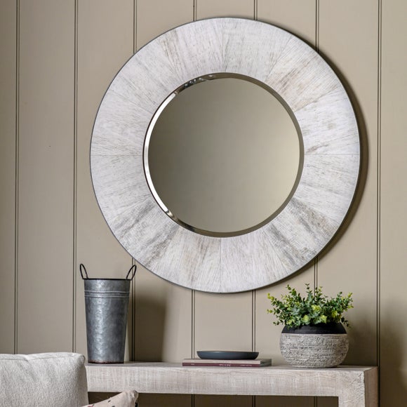Caspian Round Wall Mirror by Dunelm | ufurnish.com