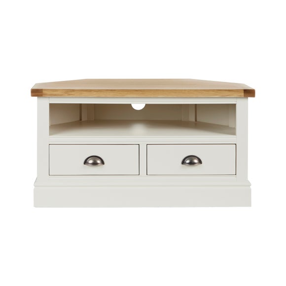 "Compton Corner TV Unit, Ivory and Oak for TVs up to 42""" by Dunelm ...