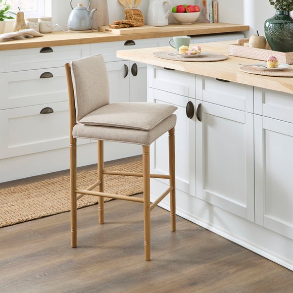 Churchgate Walcote Bar Stool, Herringbone Fabric by Dunelm | uFurnish.com