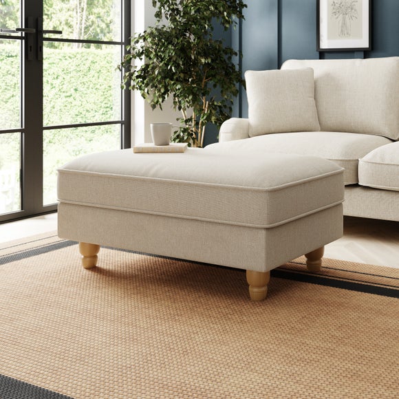 Beatrice Luna Fabric Natural Large Storage Footstool by Dunelm ...