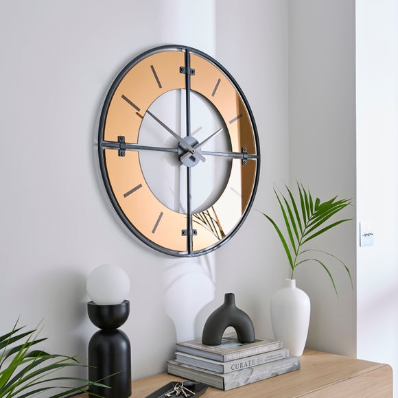 Auburn Industrial Skeleton Wall Clock by Dunelm | ufurnish.com