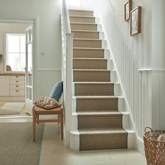 Diamond Jute Border Stair Runner by Dunelm | ufurnish.com