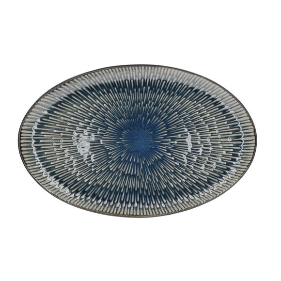 Zen Duck Egg Reactive Glaze Serving Platter by Dunelm | ufurnish.com