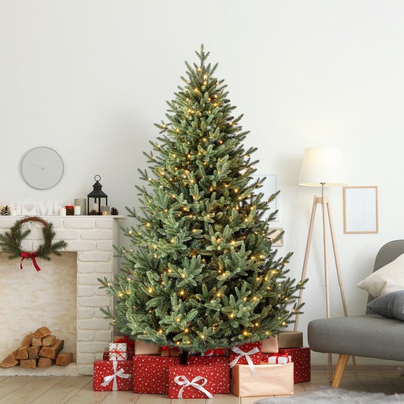 7ft Pre-lit 400 Dimmable LED Calgary Spruce Christmas Tree by Dunelm ...