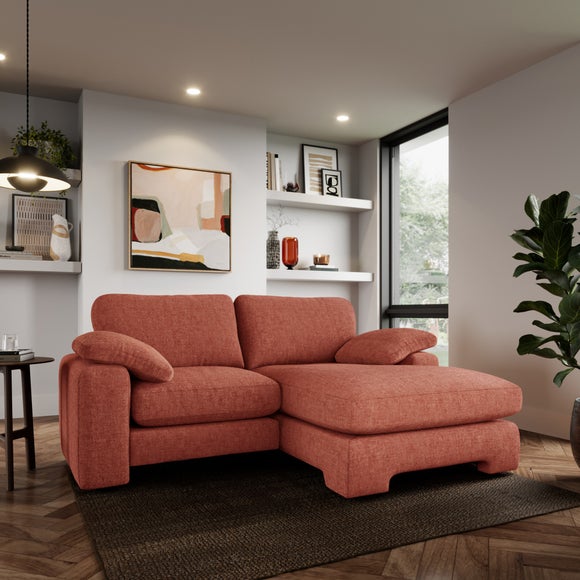 Magnus Soft Textured Chenille Corner Chaise Sofa by Dunelm | ufurnish.com