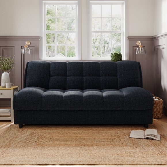Return - Emery Squish Soft Chenille Clic Clac Storage Sofa Bed, Navy by ...