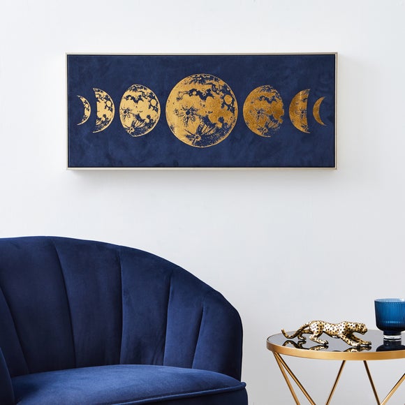 Suede Moon Boxed Canvas by Dunelm | uFurnish.com