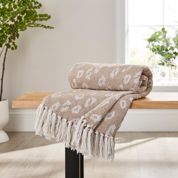 Leopard Print Throw Blanket 130x180cm by Dunelm | ufurnish.com