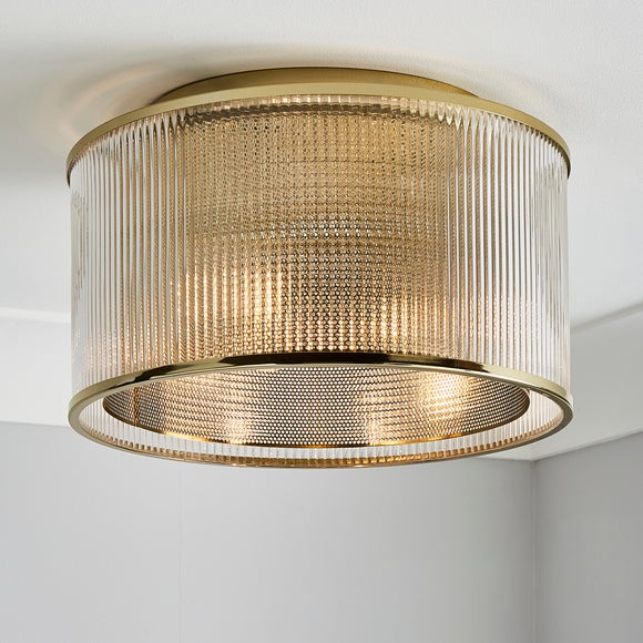 Kruze Glass Flush Ceiling Light by Dunelm | ufurnish.com