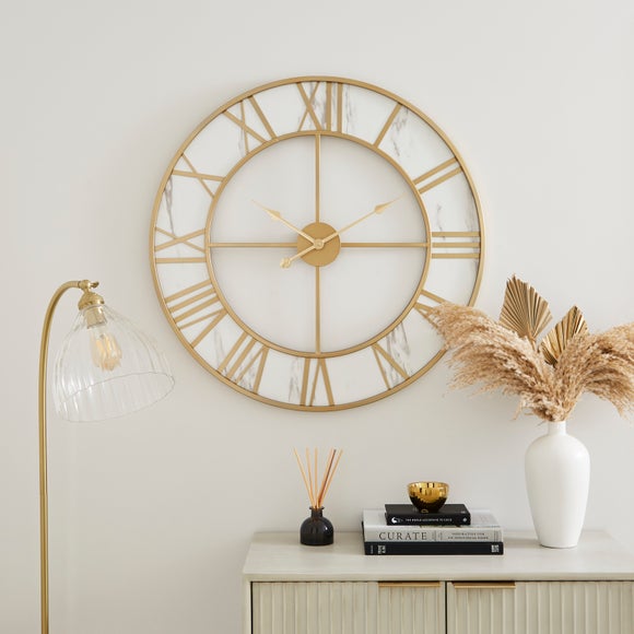 Marble Skeleton Wall Clock by Dunelm | ufurnish.com