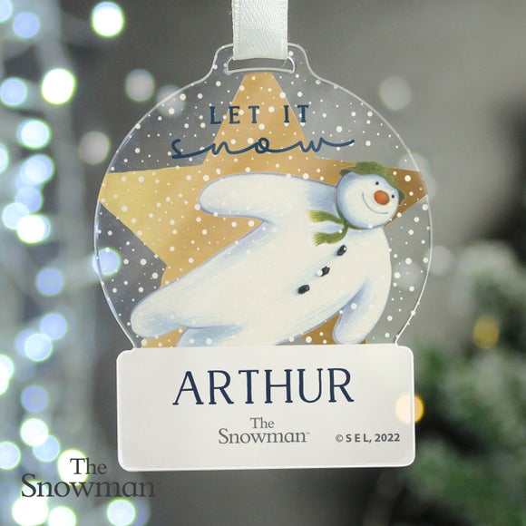 Personalised The Snowman Acrylic Decoration in Gift Box by Dunelm ...