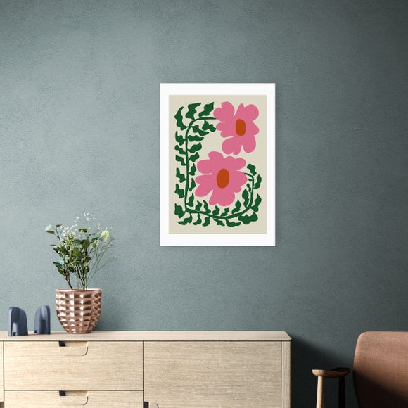 East End Prints Fun Fern And Pink Poppy Print by Miho Art Studio by ...