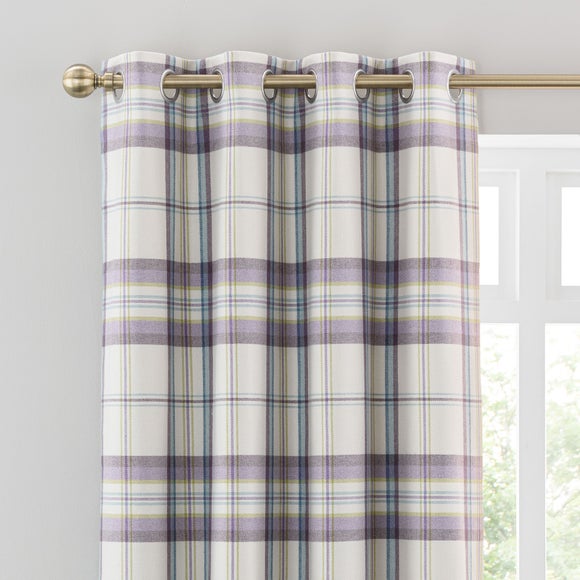 Henley Checked Eyelet Curtains by Dunelm | ufurnish.com