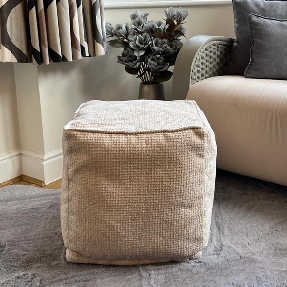 Daro Waffle Cube Pouffe by Dunelm | ufurnish.com
