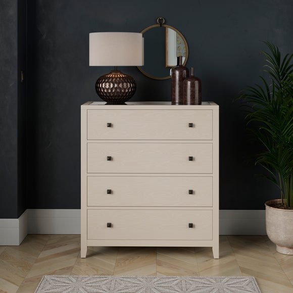 Malone 4 Drawer Chest Of Drawers, Warm Grey by Dunelm | ufurnish.com