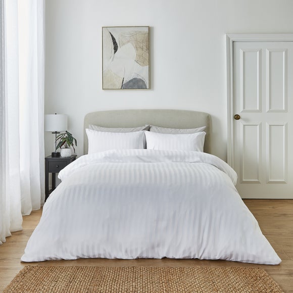 Super Soft Microfibre Stripe Duvet Cover and Pillowcase Set by Dunelm ...