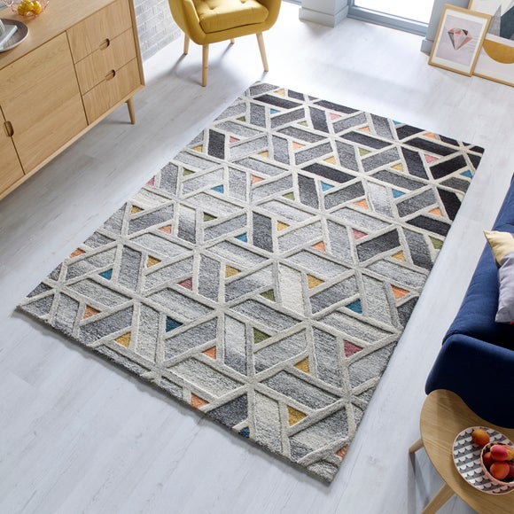 River Geometric Rug by Dunelm | uFurnish.com