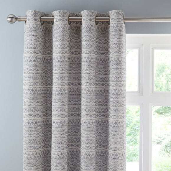 Leda Geometric Eyelet Curtains by Dunelm | ufurnish.com