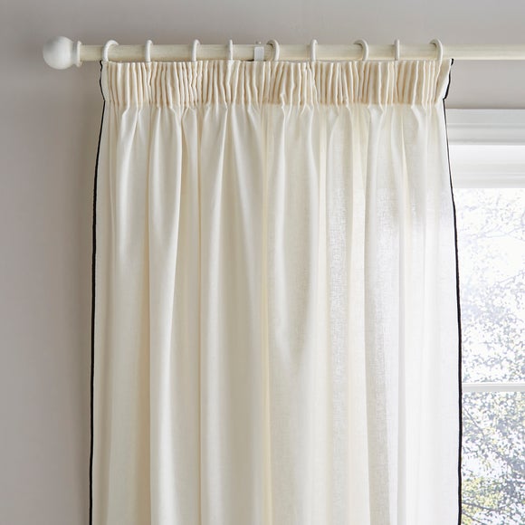 Contrast Edge Unlined Pencil Pleat Curtains by Dunelm | ufurnish.com