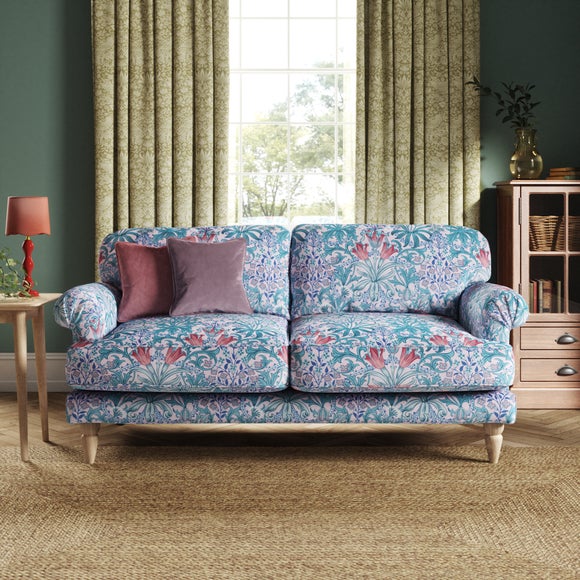Jolene William Morris Woodland Weeds Print Velvet 3 Seater Sofa by Dunelm | ufurnish.com