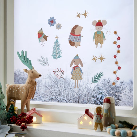 Crafted Christmas Characters Window Stickers by Dunelm | ufurnish.com