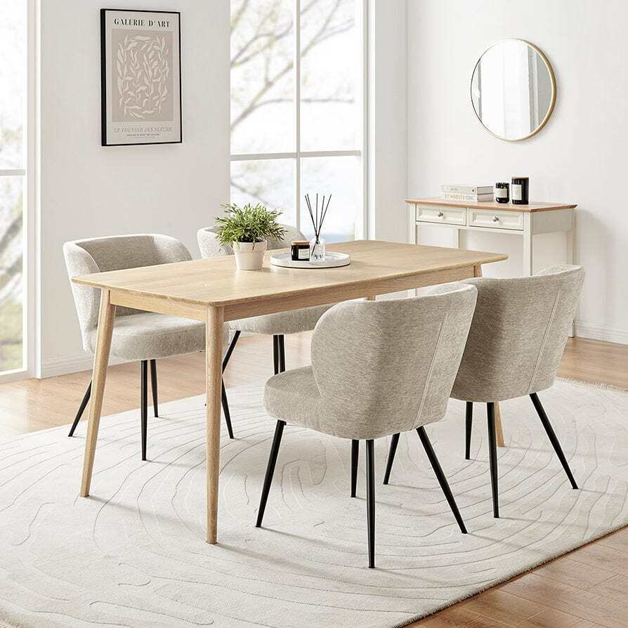 DUSK Heidi Solid Oak 4-6 Seater Dining Table - Natural by Dusk ...