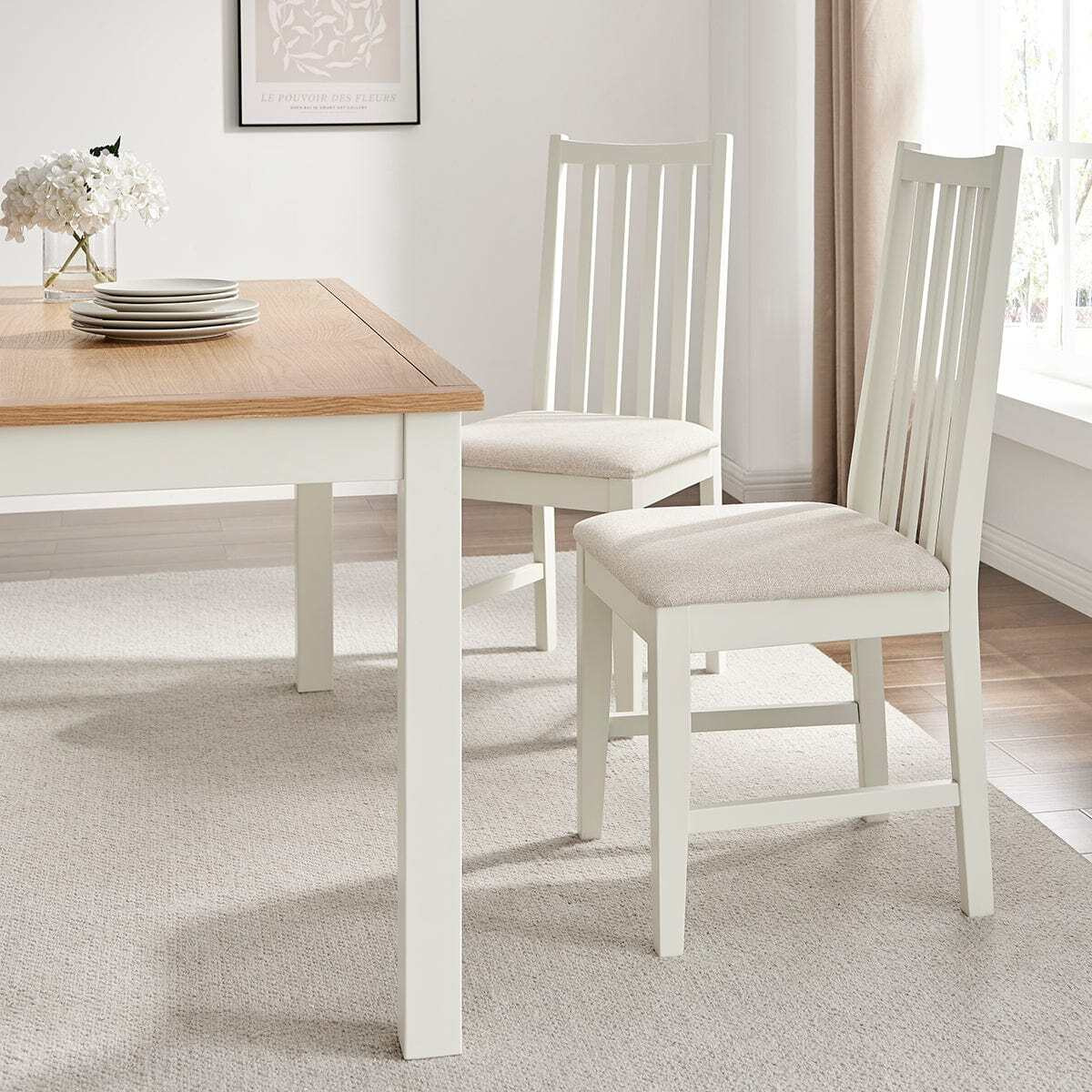 DUSK Alice Set of 2 Dining Chairs - Cream/Natural by Dusk | uFurnish.com