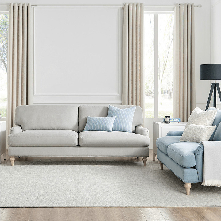 DUSK Hampshire 3 Seater Sofa - Light Grey by Dusk | ufurnish.com