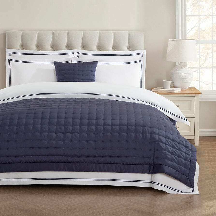 DUSK Vienna Throw 1.5m x 2m - Navy by Dusk | uFurnish.com