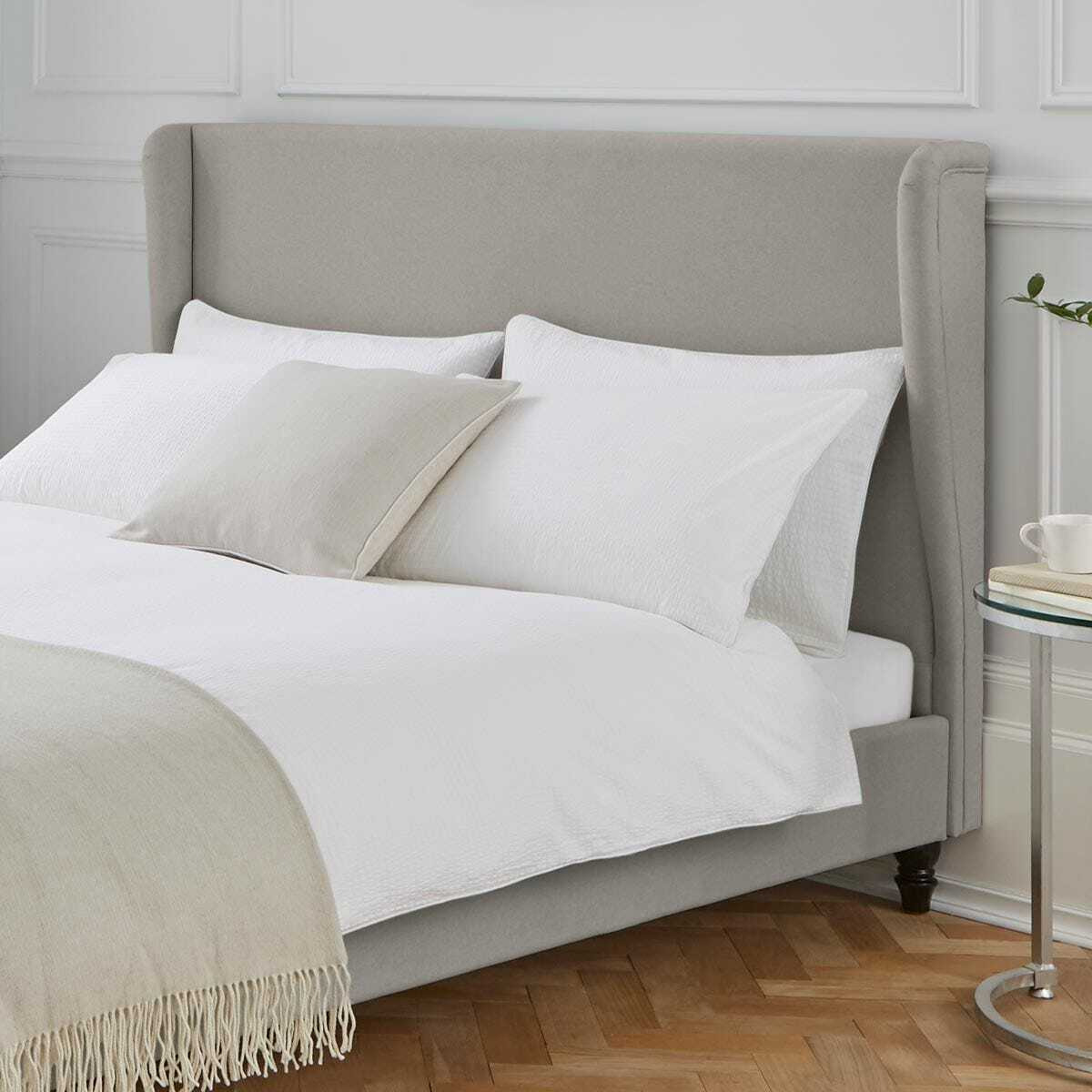 DUSK Berkeley Bed - Grey - Double - Linen - Winged Bed by Dusk ...
