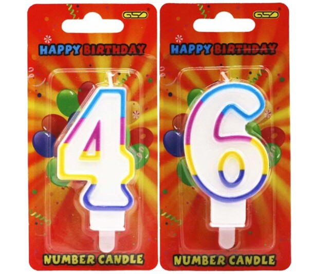46th/64th Birthday & Anniversary Candle - Rainbow Digit Pair Cake by ...