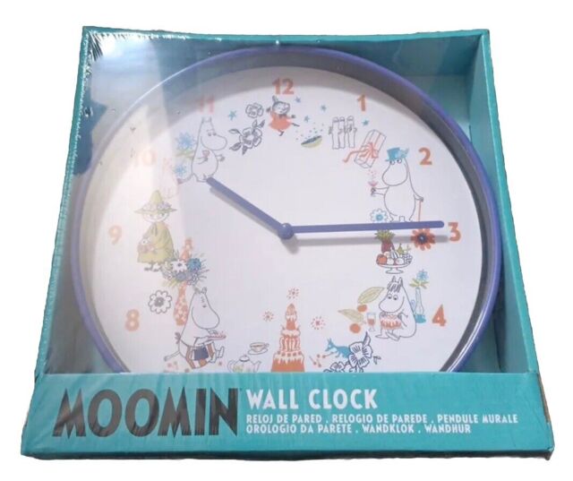 Moomin & Friends Official 25cm Diameter Analog Battery Wall Clock by ...