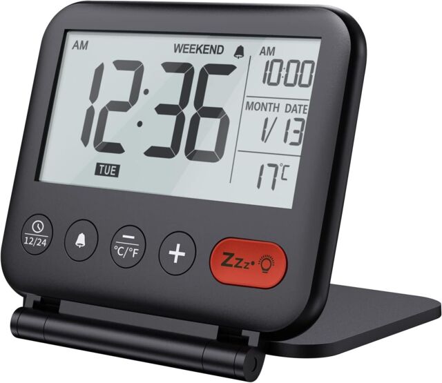 Noklead Digital Travel Alarm Clock – Mini Portable Lcd Display Clock by ...