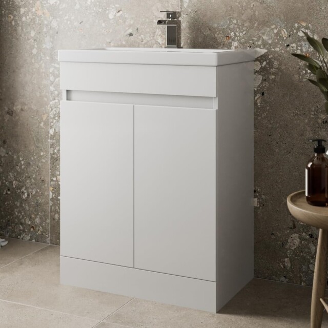 Upgrade Your Bathroom With 600mm White Gloss Vanity Unit & Ceramic by ...