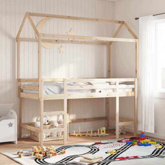 Loft Bed With Ladder And Roof Without Mattress 90x200 Cm by eBay ...
